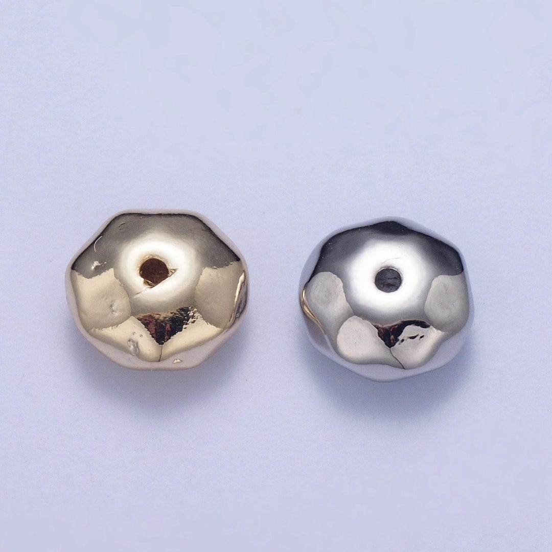 20pcs/bag Tiny Round Textured Dented 4.0/8.0mm Bead Spacer, Gold Silver ...