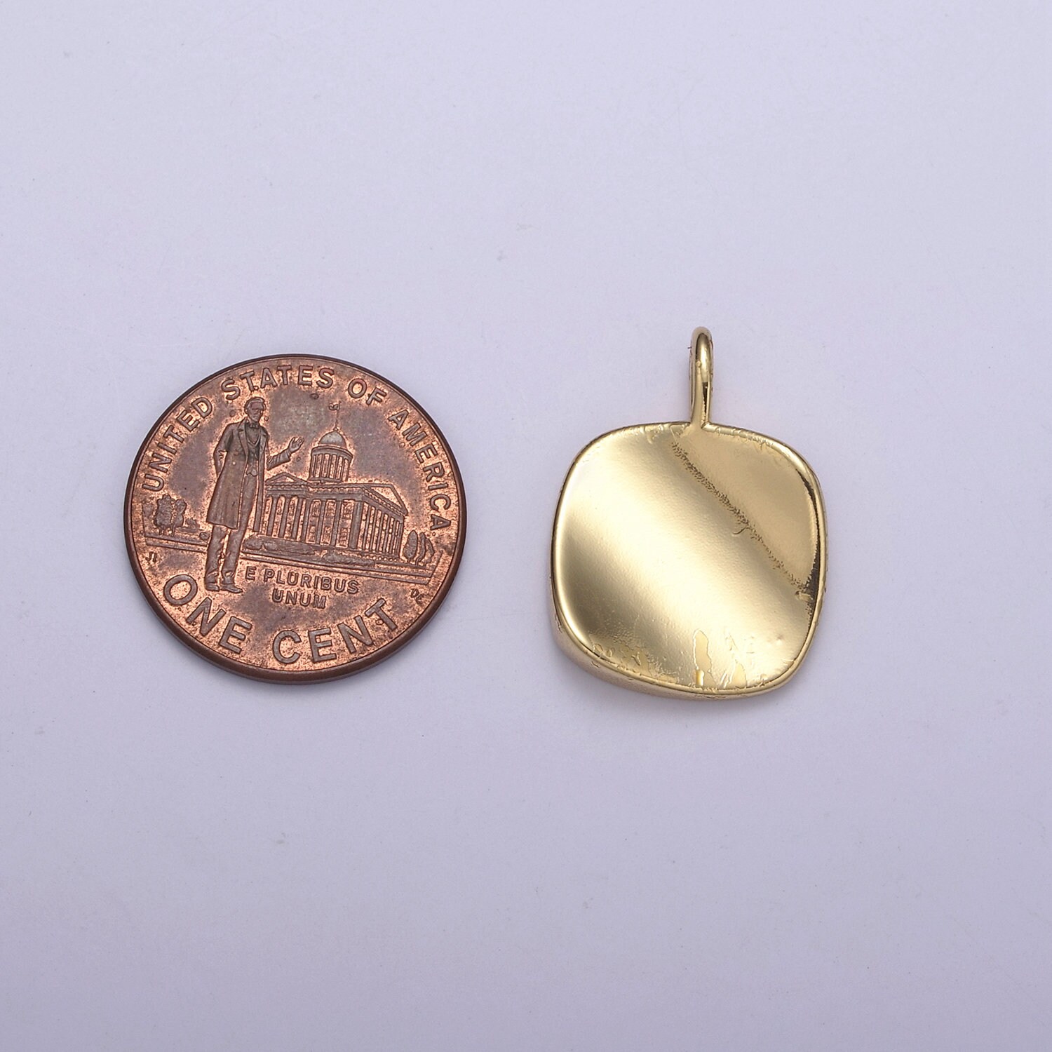 Dainty Small Square Charm for Necklace Bracelet in 14k Gold - Etsy