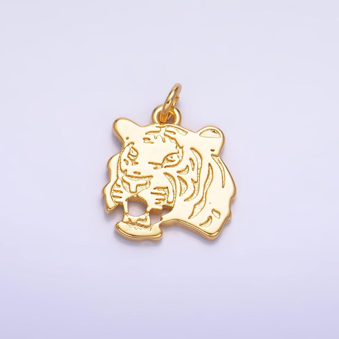 Dainty Gold Tiger Charm for Necklace Bracelet Earring King of the ...