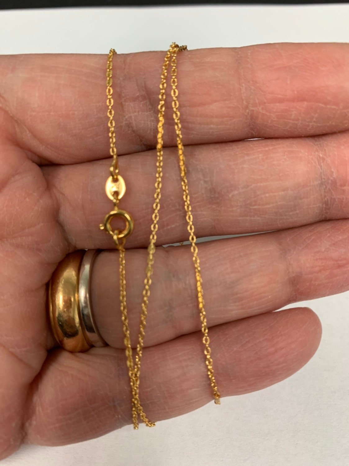 17.7'' Ready to Use Gold Thin Rolo Necklace Chain - Etsy