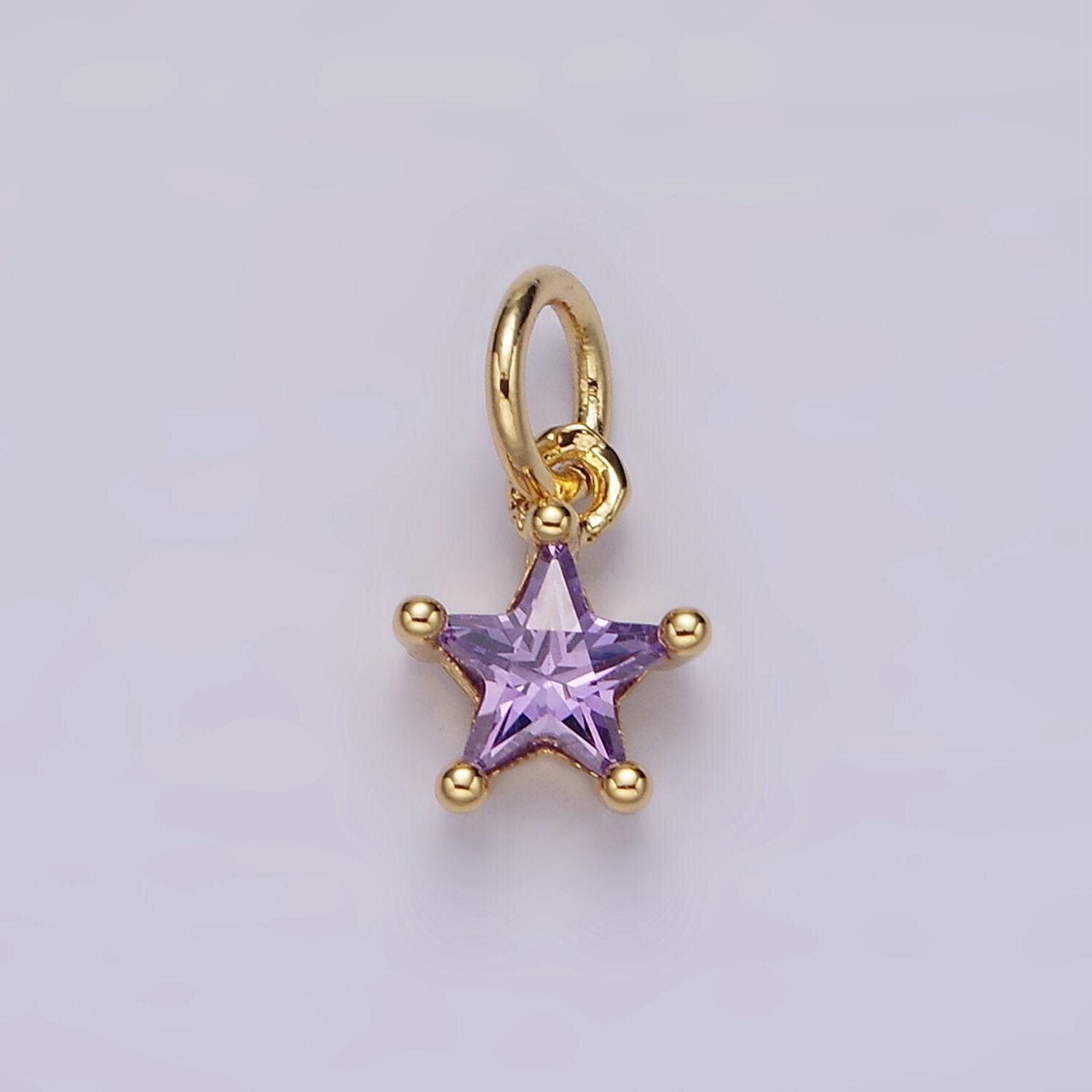16k Gold Filled 11mm Cz Celestial Star Add-on Charm Mini Star Charm ...
