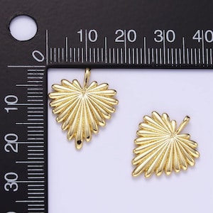 Gold Heart Charms 24k Gold Filled Heart Pendant Radiant Love Charm for ...