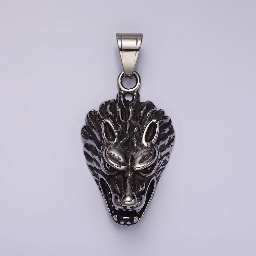 Stainless Steel Men Wolf Head Pendant for Diy Jewelry Werewolf ...