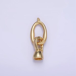 Dainty Gold Bail Charm Holder for Rope String Cord With Loop Tube Bails ...