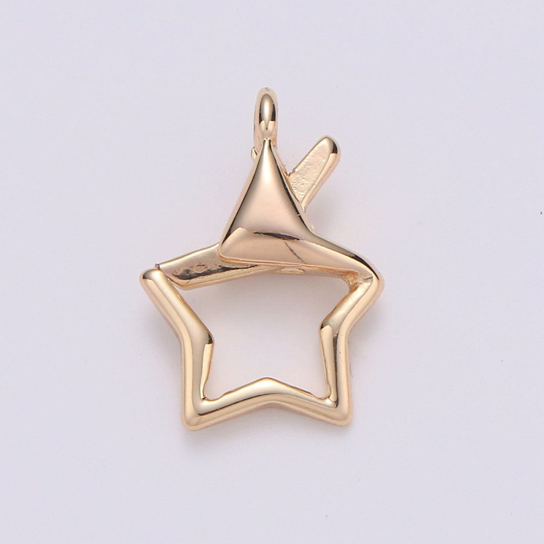 1pc Star Clasp 18K Gold , Laneyard Clasp, Star Claspmasker Charm ...