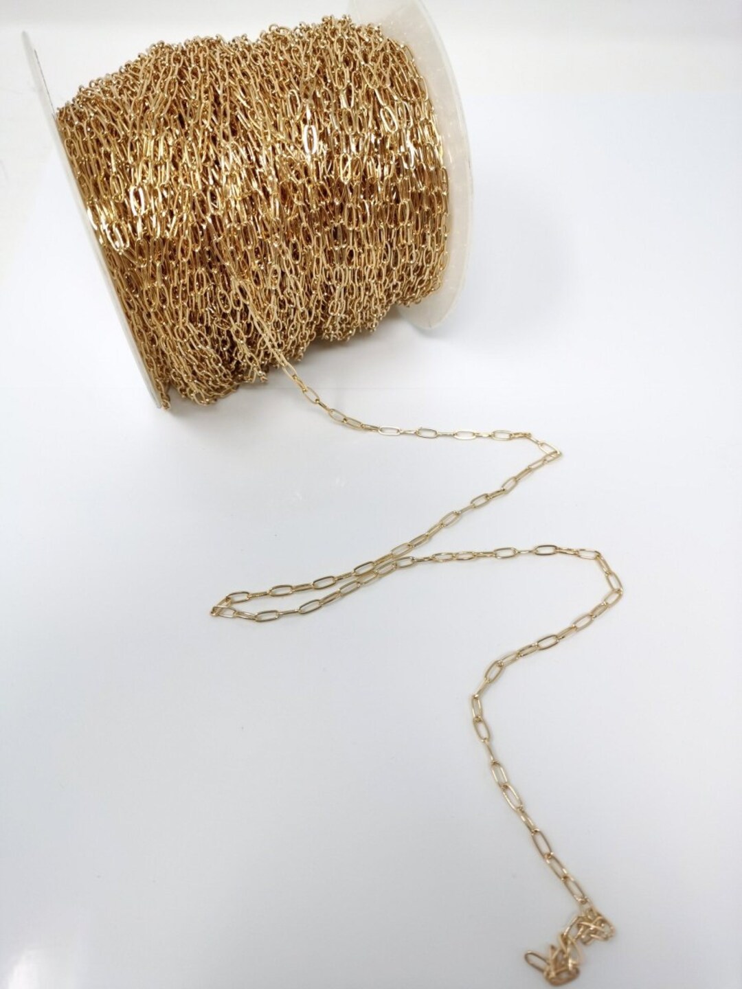 Gold Paperclip Rolo Cable Chain by Yard, Gold Cable Rolo Chain ...