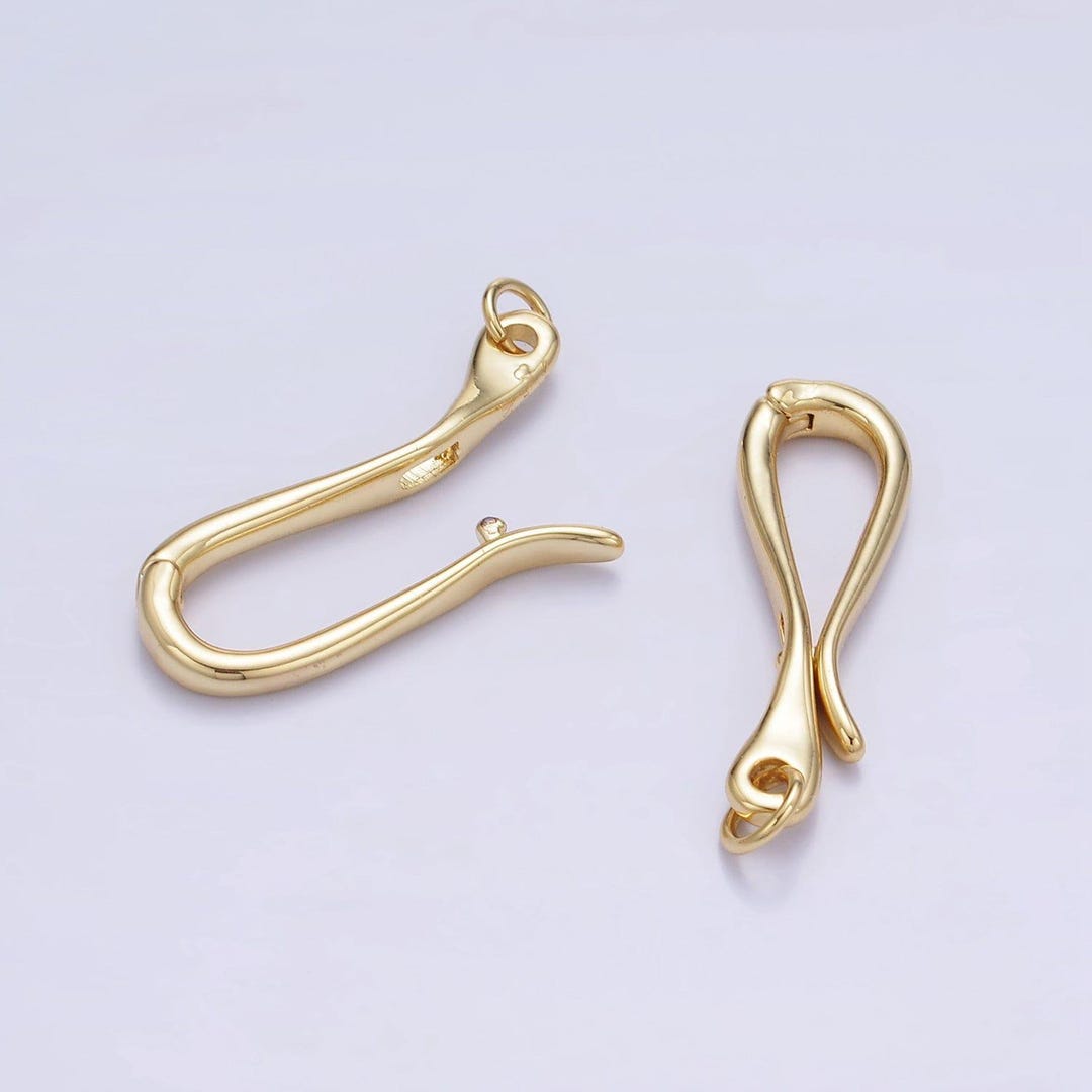14k Gold Filled Hinged Push Clasp Charm Bail for Necklace Bail Enhancer ...