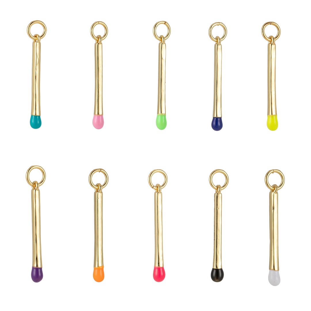 Matchstick Charm Enamel Colored Tip Matches Pendant for Earring ...
