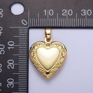 Gold Decorative Heart Locket Pendant, 24K Gold Plated Love Heart ...