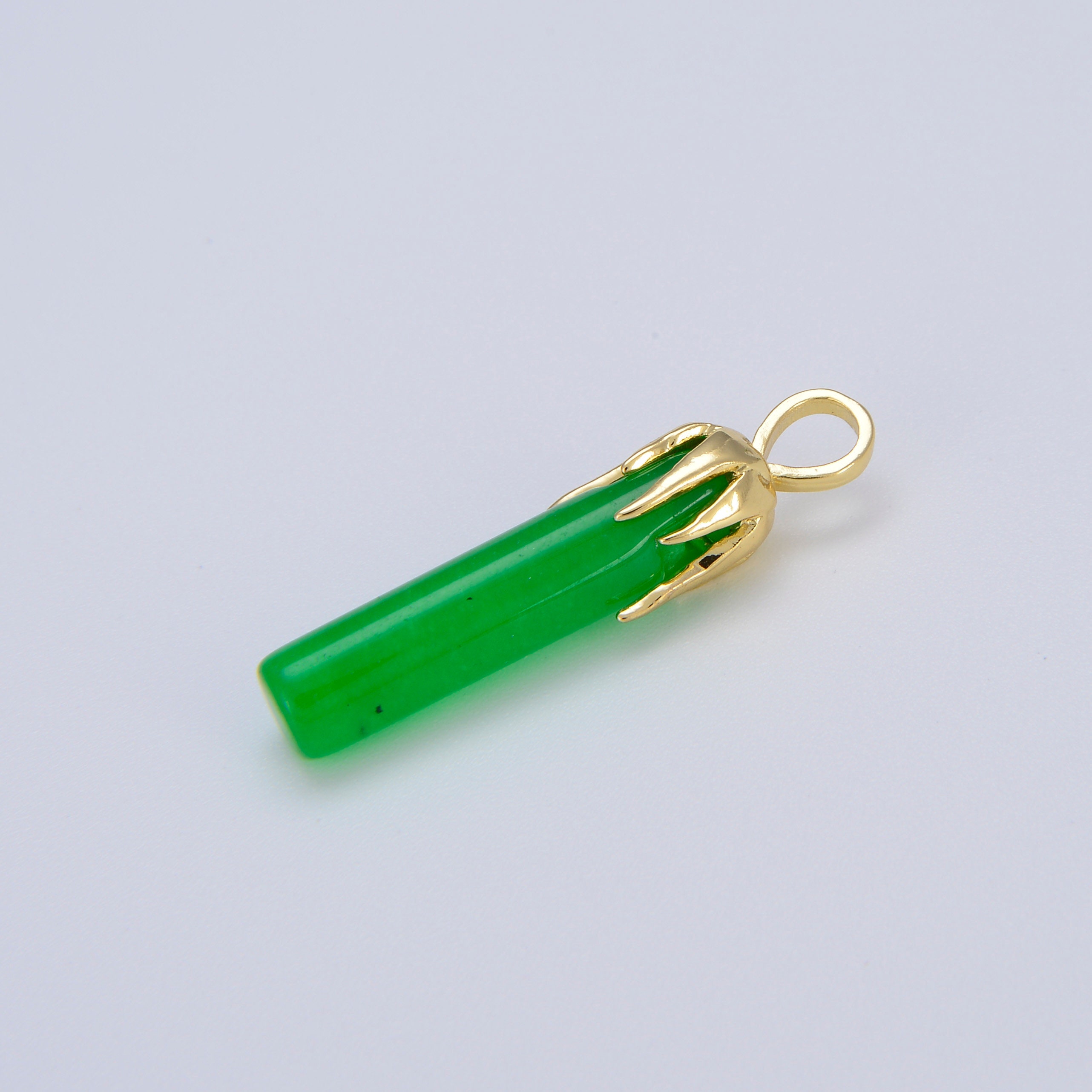 Genuine Green Jade Stick Green Pendant Necklace for Drop - Etsy