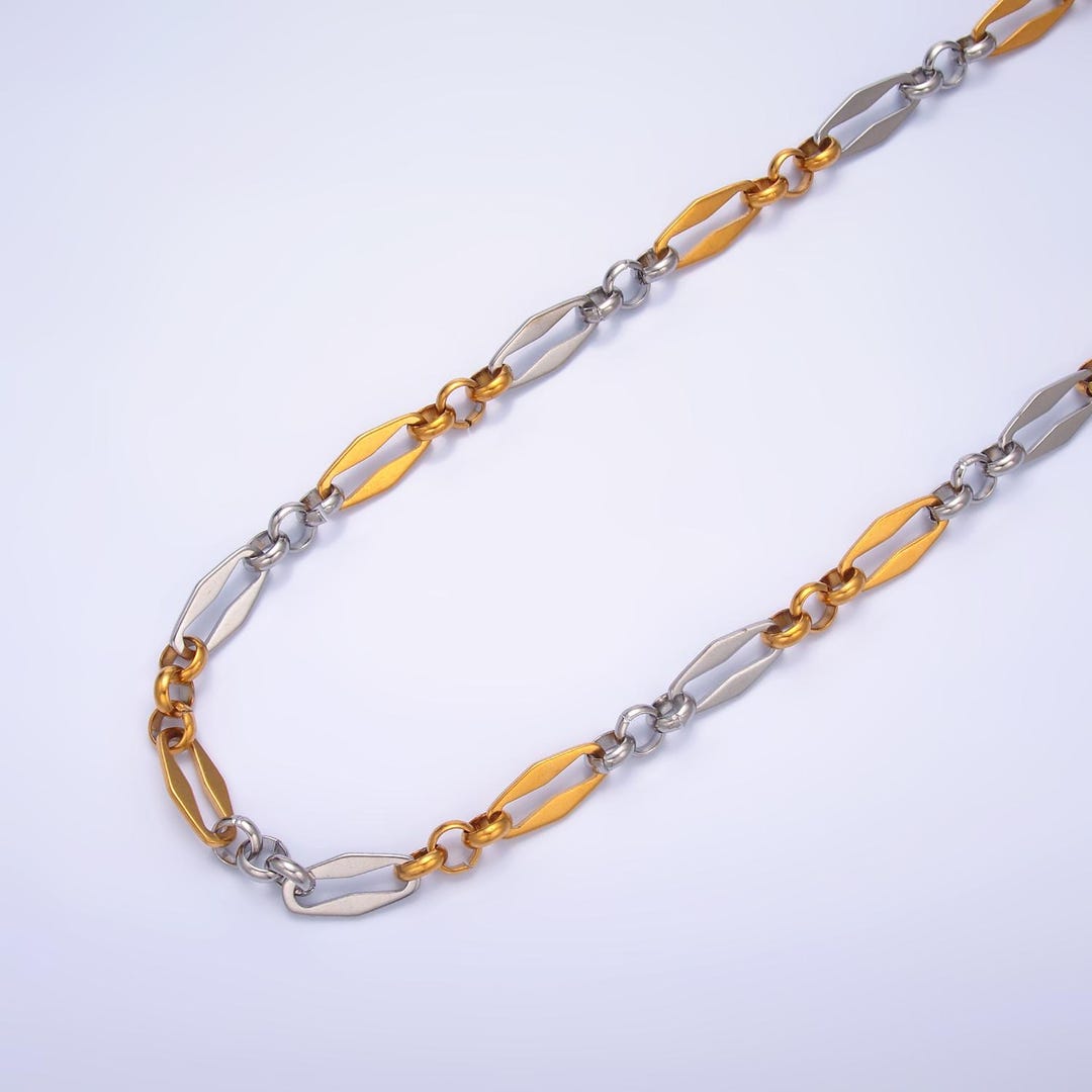Dapped Cable Chain Stainless Steel Gold Chain by Yard Mixed Metal Chain ...