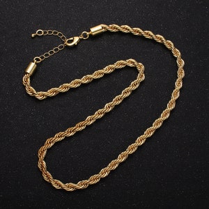 Thick Gold Rope Chain for Men, 14K Gold Filled Rope Chain Men Gold ...