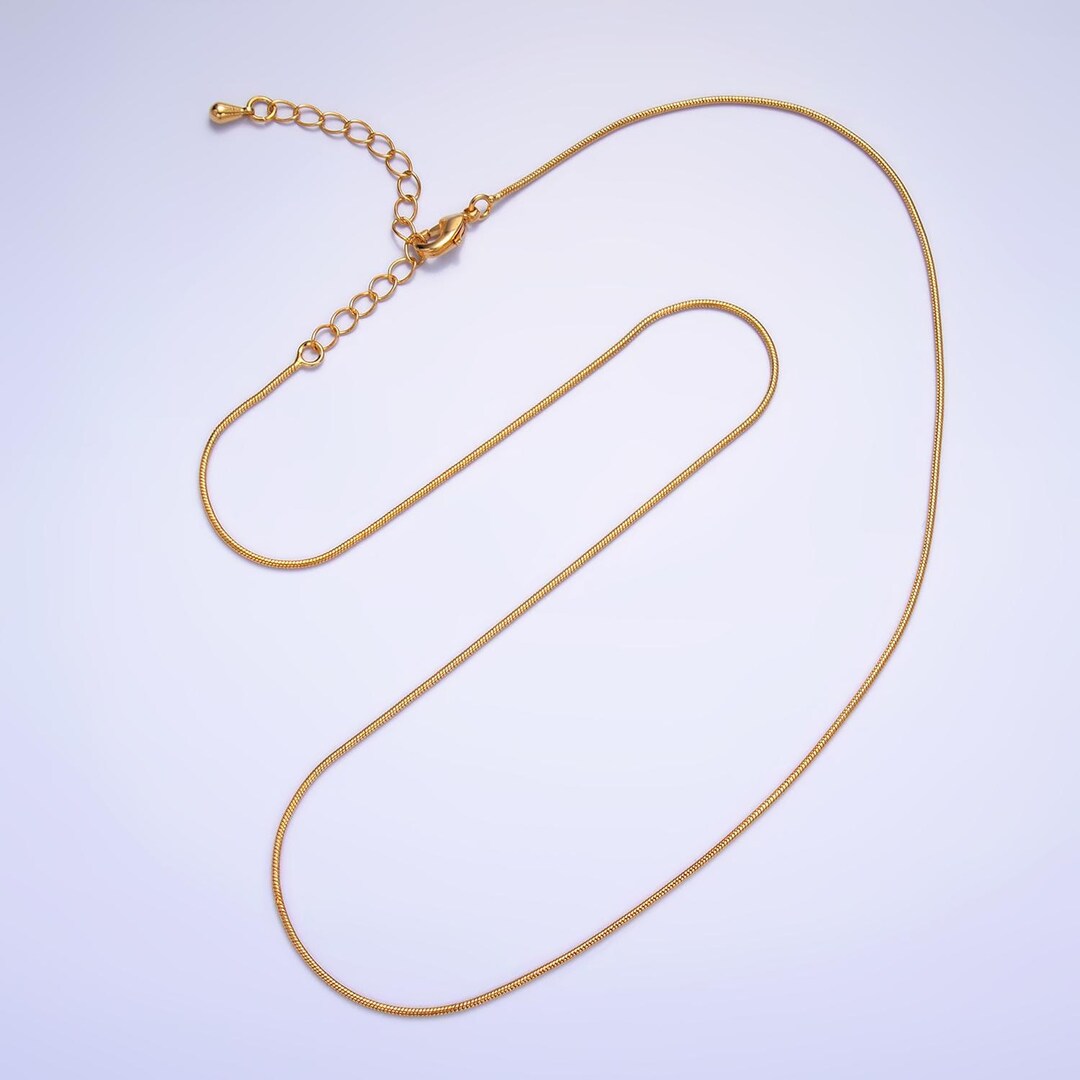 16k Gold Filled 0.6mm Snake Chain Simple Necklace | Wa-2470 - Etsy