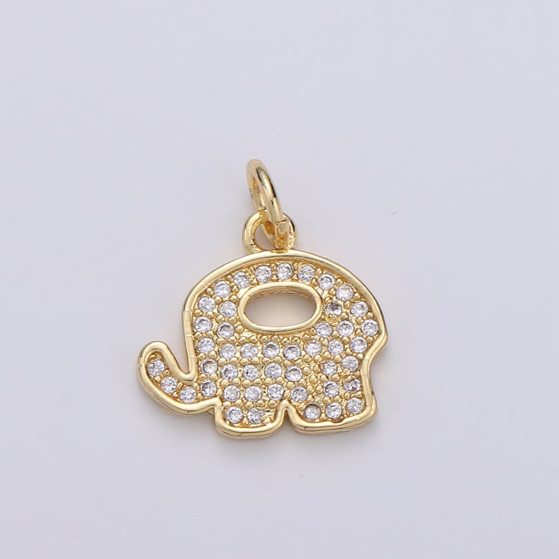 Elephant 14K Gold Charm Good Luck Charms Micro Pave Deity - Etsy