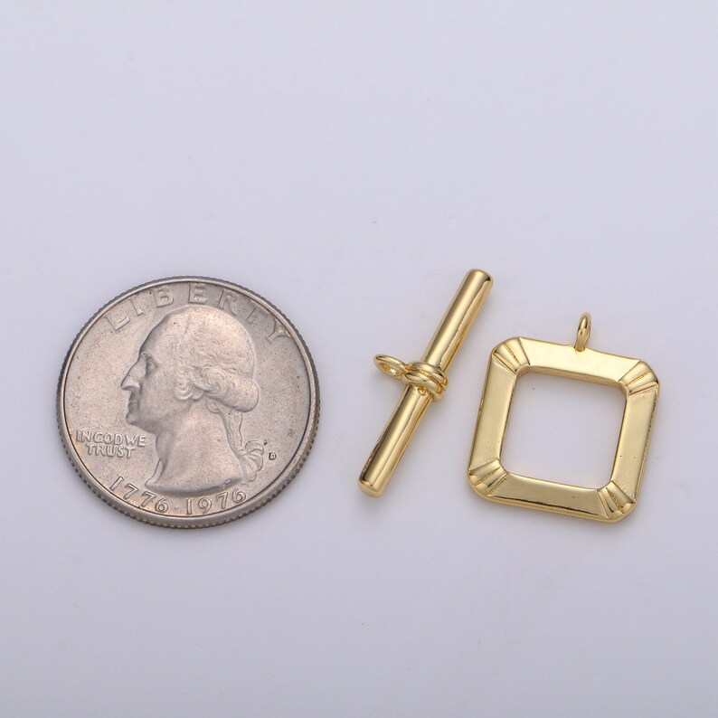 1 Set 15mm Gold Toggle Clasp Square Toggla Clasp for Jewelry - Etsy