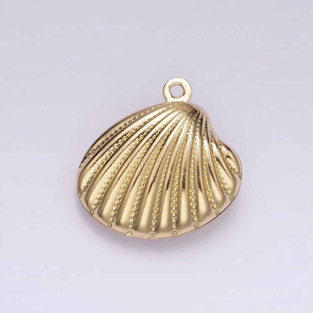 14K Gold Filled 19.2mm Clam Shell Pendant for DIY Jewelry Bracelet ...