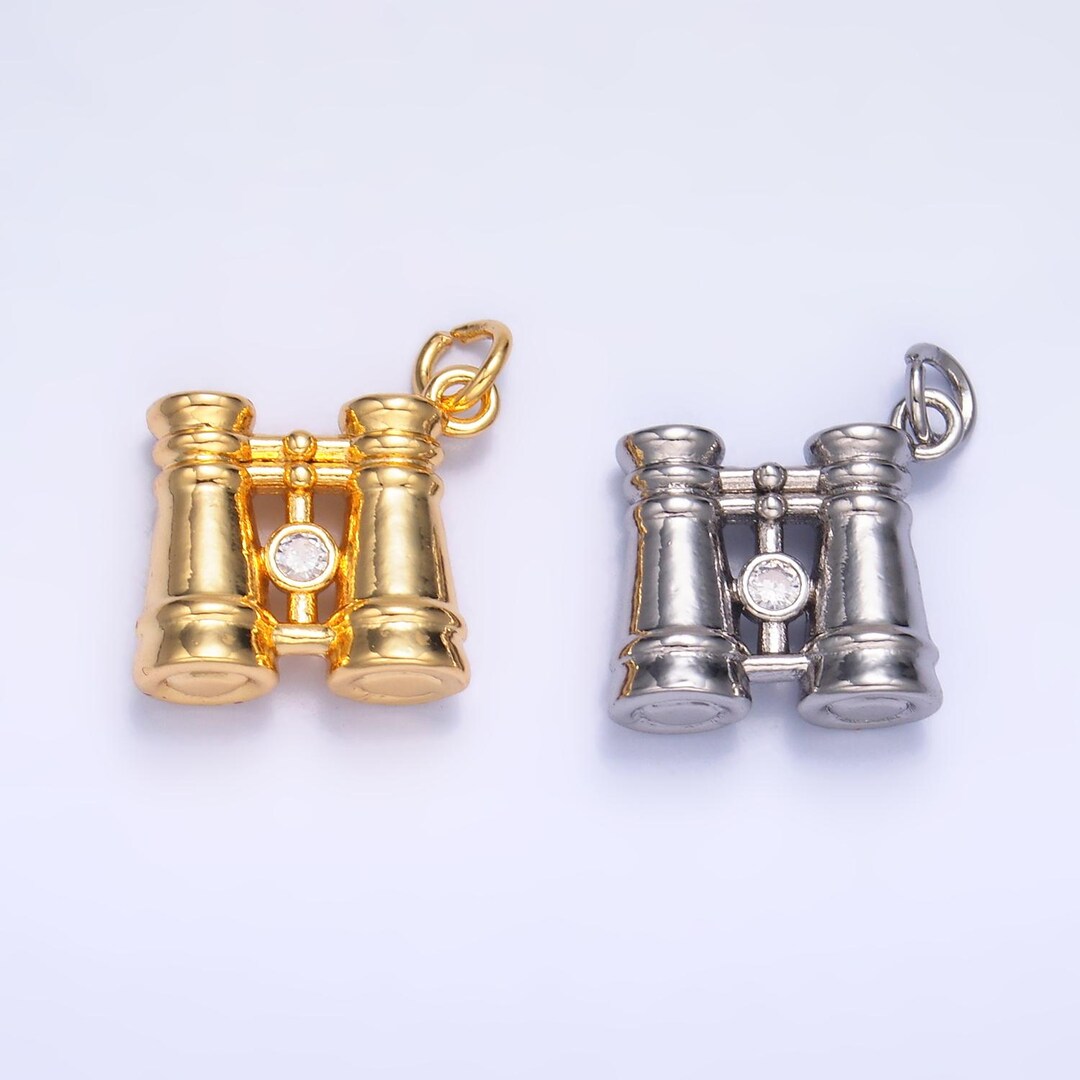24k Gold Filled Binocular Charm Small Telescope Charm for Travel ...