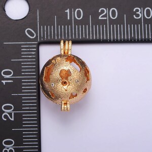 Healing Stone Cage Locket Pendant Round Ball Pendant, Gemstone Diffused ...