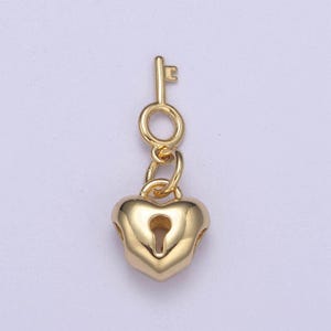Gold Filled Love Lock, Heart Shaped Bead Padlock With Key Silver Heart ...