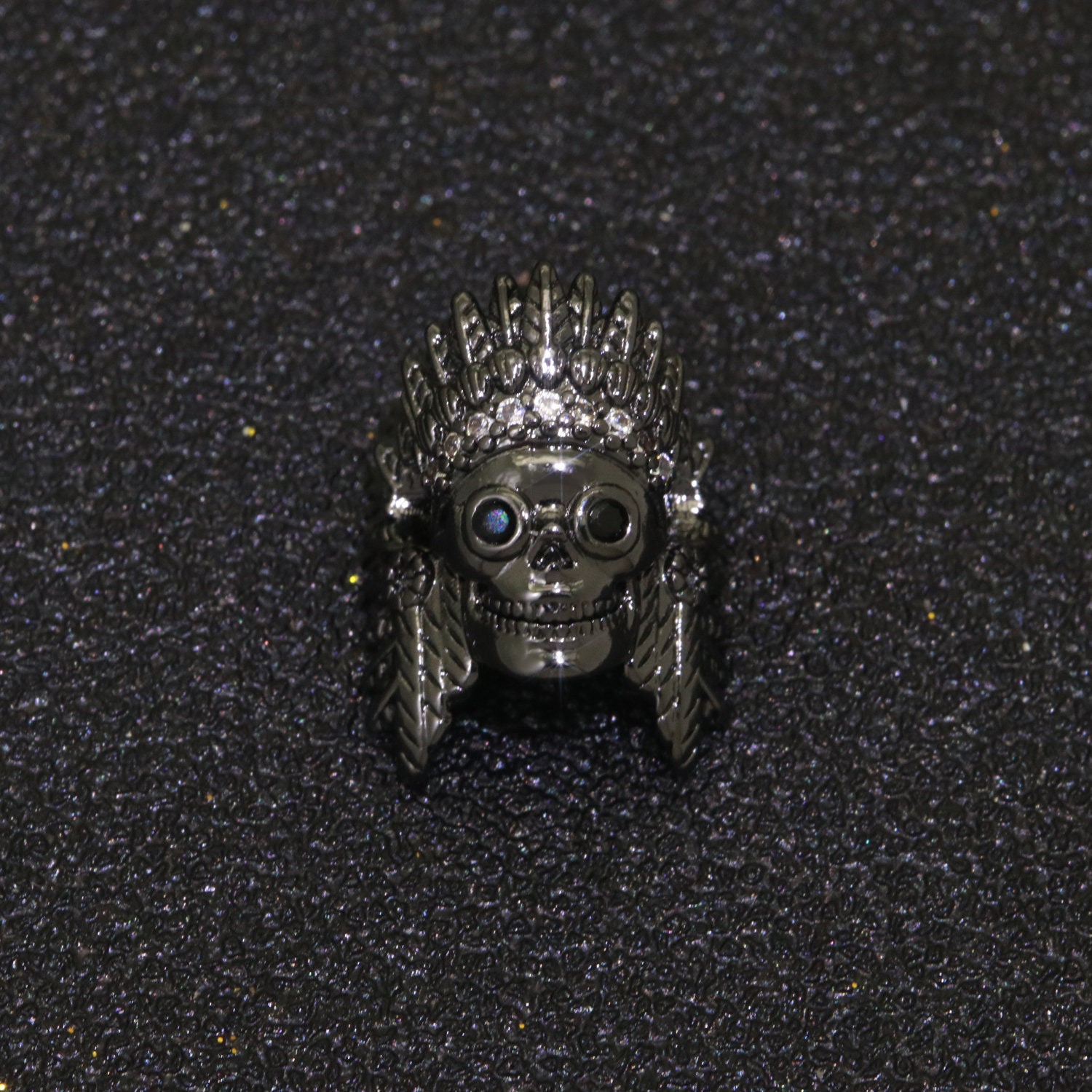 Native American Indian Head Charm Bead, Indian Chef Head Micro Pave CZ ...