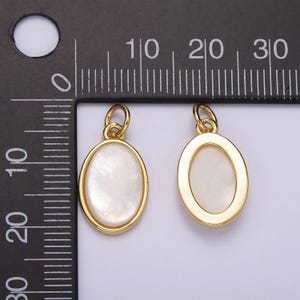 14k Gold Filled 20mm Shell Pearl Oblong Bezel Charm | Ag514 - Etsy