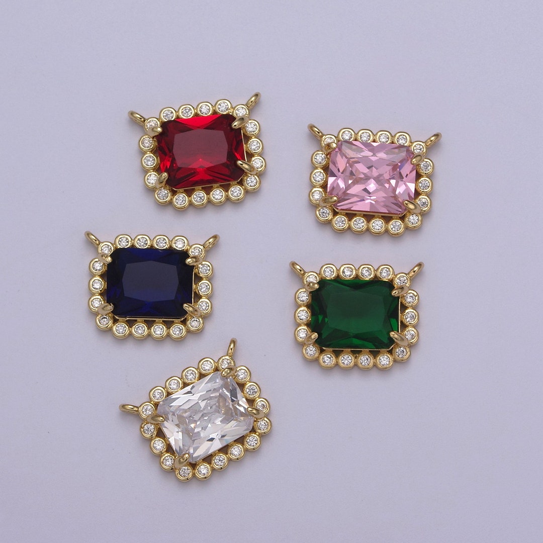 CZ Square Link Connector 14k Gold Filled CZ Link Connectors, Jewelry ...