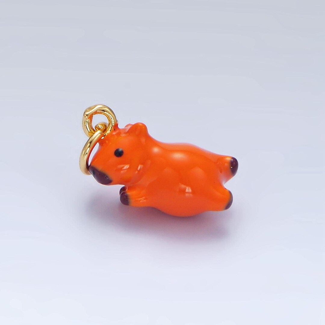 Cute Capybara Charms Glass Animal Pendant Diy Jewelry Making Supply for ...