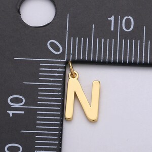 14k Gold Filled Personalized Initial Charm Initial Pendant, Letter ...