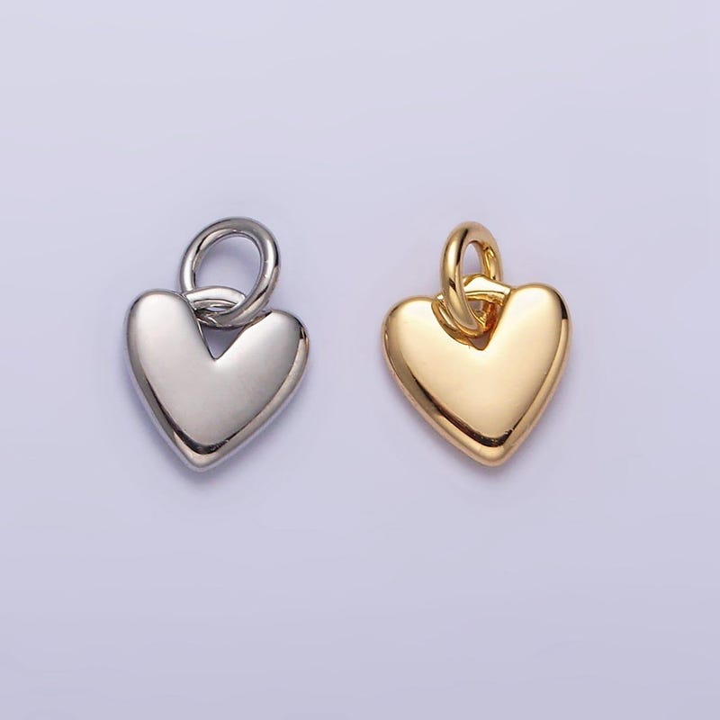 Mini Heart Connector Charms - Etsy