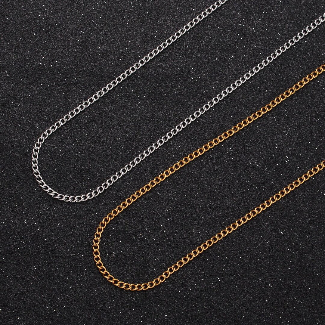 24k Gold Filled Mini Curb Unfinished Chain by Yard, 2mm Width Gold ...