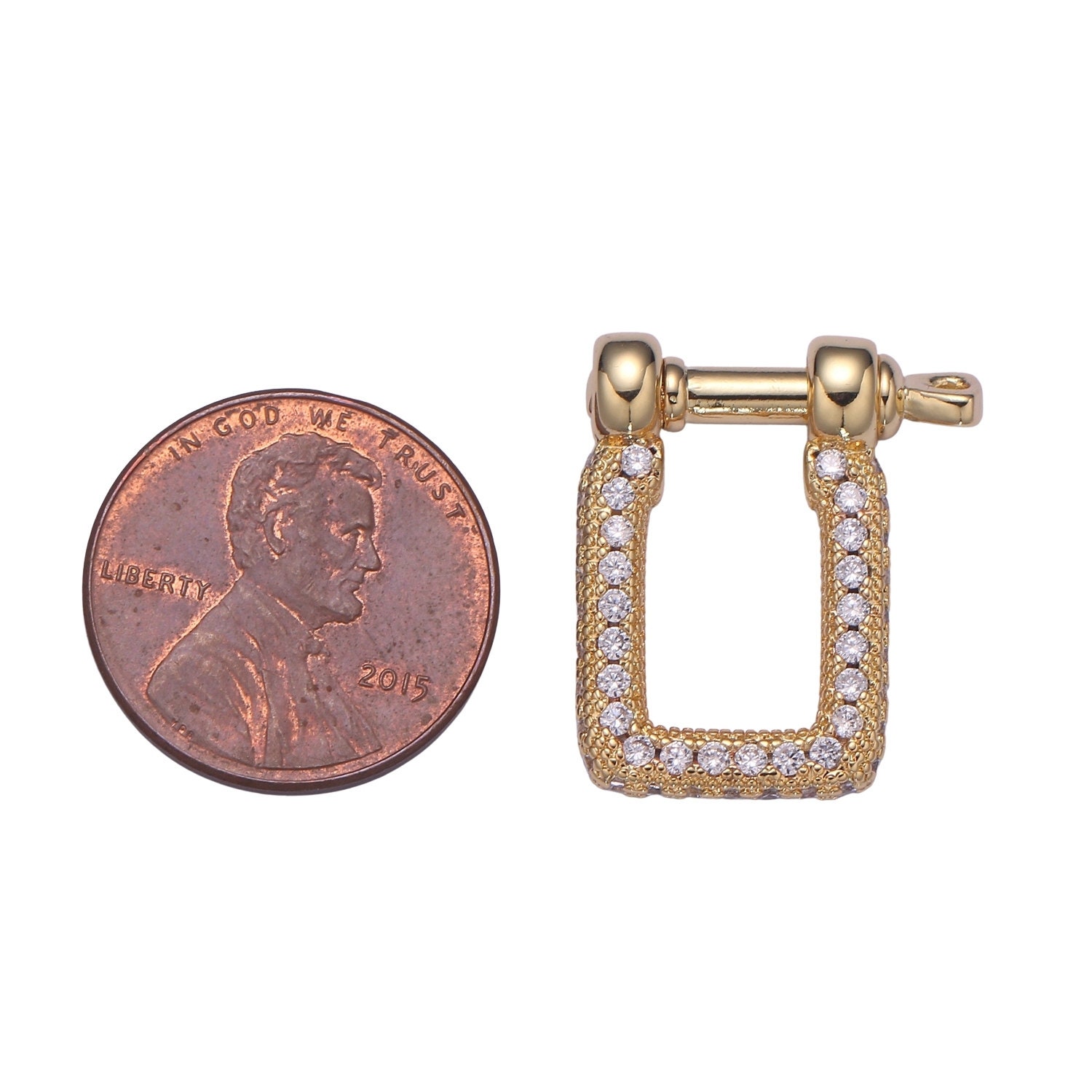 Full Cz Gold Square Clasp With Screw Rod for U Lock Micro Pave | Etsy