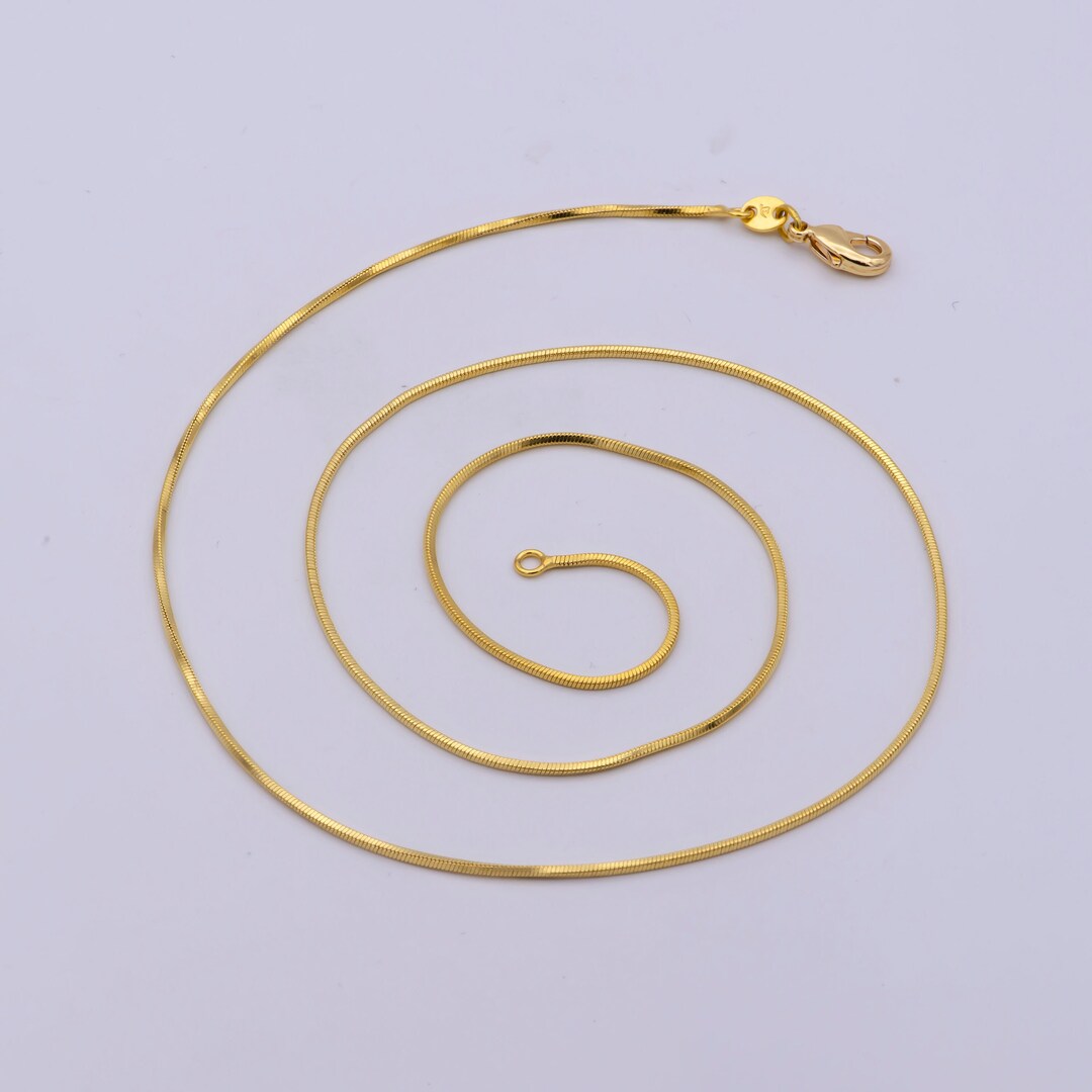 1pc 18'' Ready to Use Gold Cocoon Necklace Chain, Layer Snake Chain ...