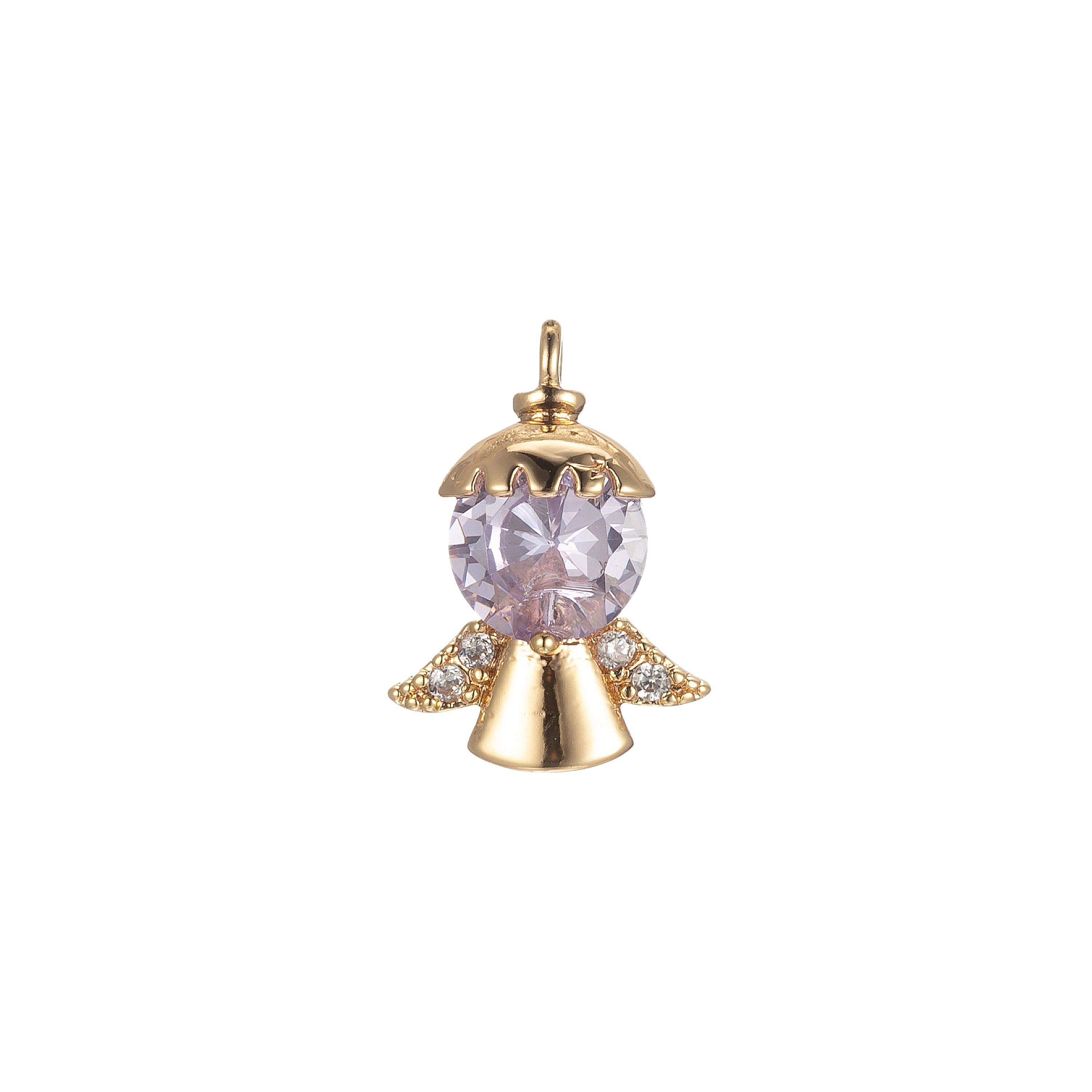 Gold Tiny Angel Charm Tiny Angel Pendant Cubic Angel Charm - Etsy