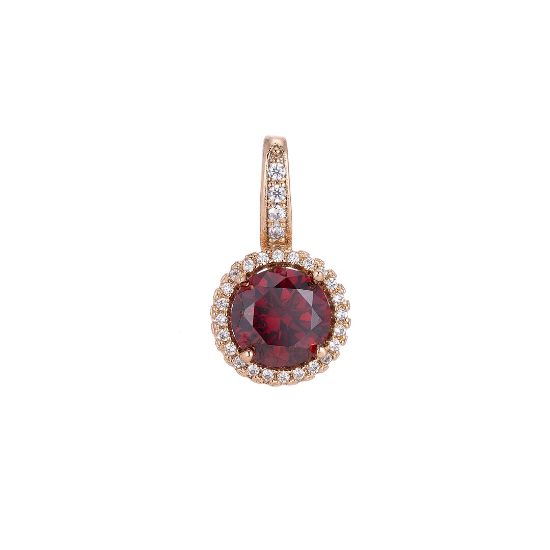 Gold Filled Ruby Red Maroon Gem, Classic Elegant Cubic Zirconia ...