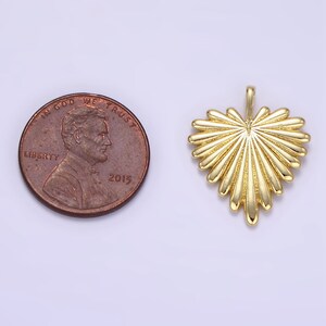 Gold Heart Charms 24K Gold Filled Heart Pendant Radiant Love Charm for ...