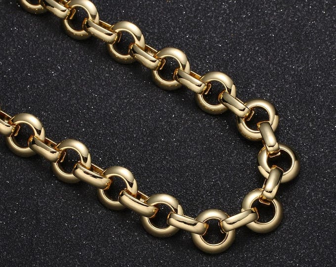 Both Faces Rolo Chain 24k Gold by Yard, Fancy Link Chain, Round Chain ...