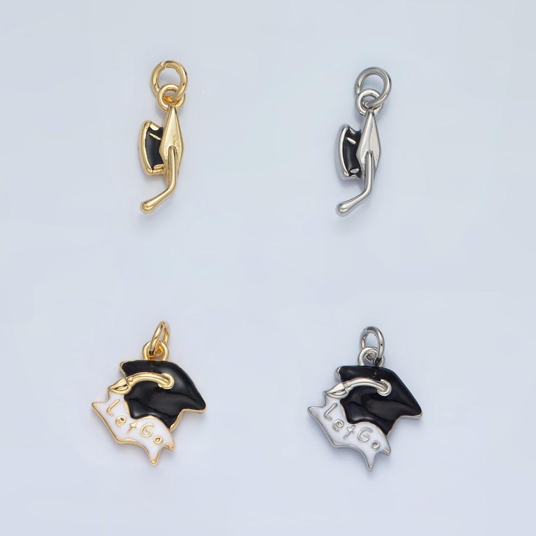 Dainty Gold Graduation Cap Charms for Grad Cap Charm Necklace Bracelet ...