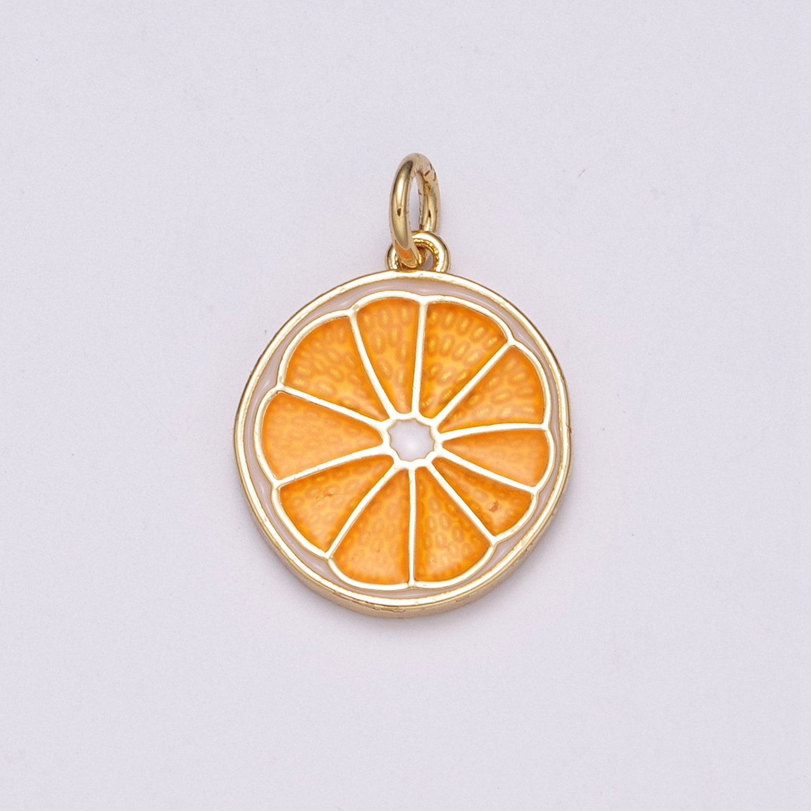 Enamel Sliced Orange Fruit Charm Lemon Sliced Charm Gold - Etsy