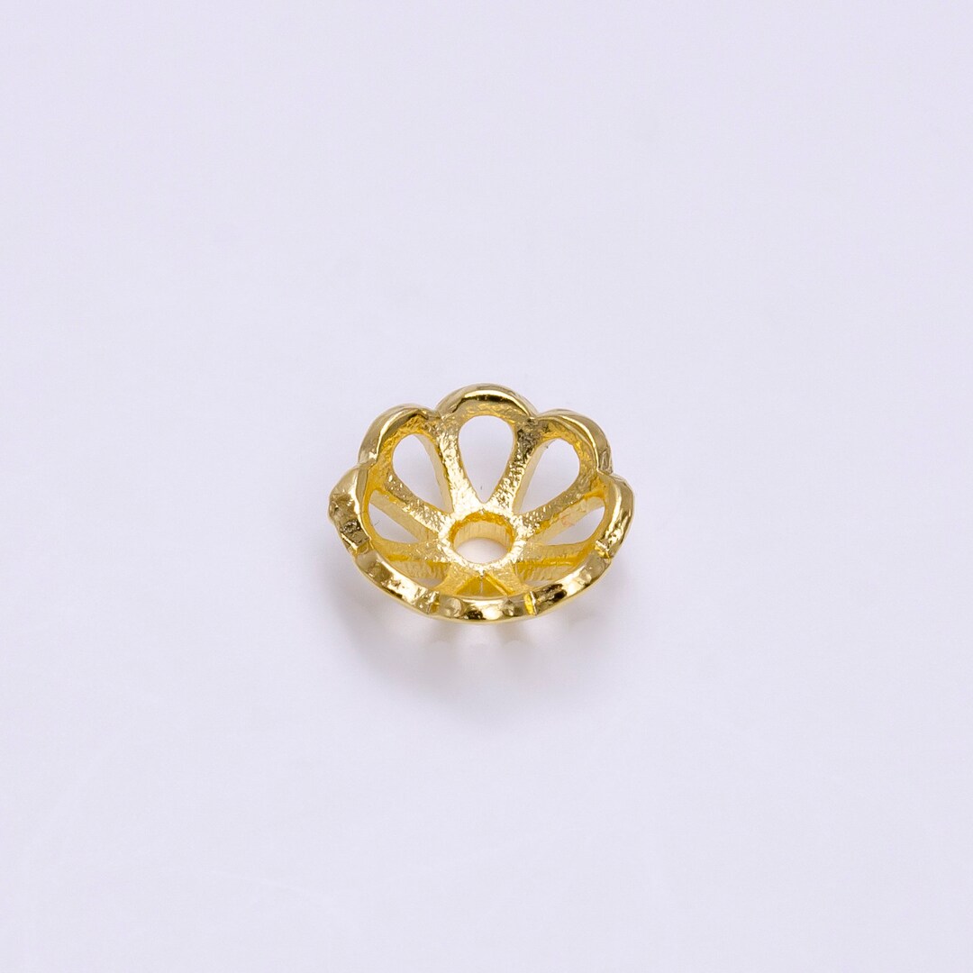 8mm Gold Filled Flower Bead Cap, Dainty Floral Bead Toppers, Bead ...