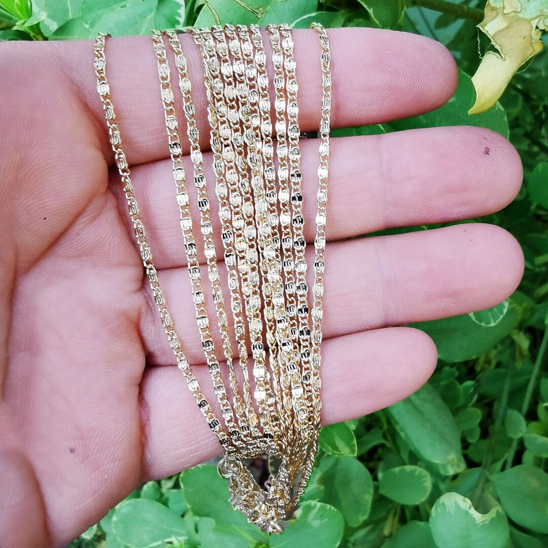 15.7 14K Gold Filled Chain Ready to Use Gold Scroll Necklace Chain ...