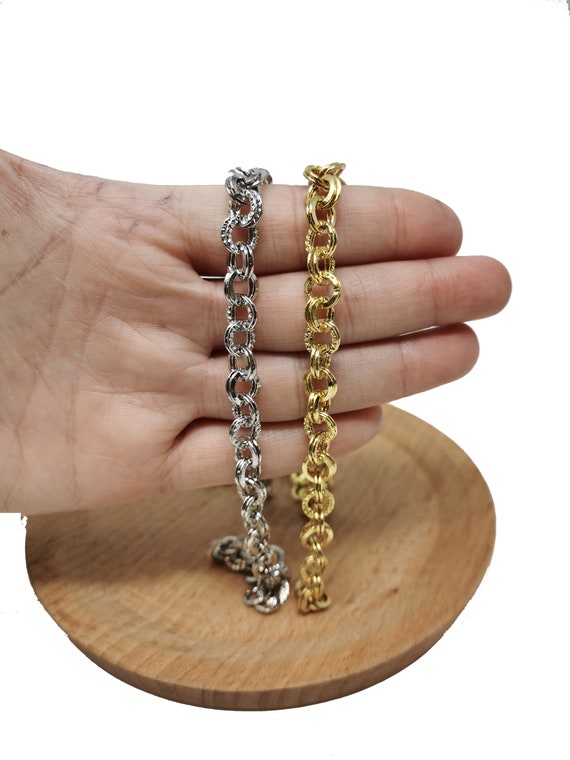 14K Gold Rolo Cable Chain by Yard Rolo Cable Chain - Etsy