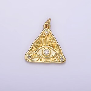 Dainty Gold All-seeing-eye of Providence Illuminati Charm Pendant Evil ...
