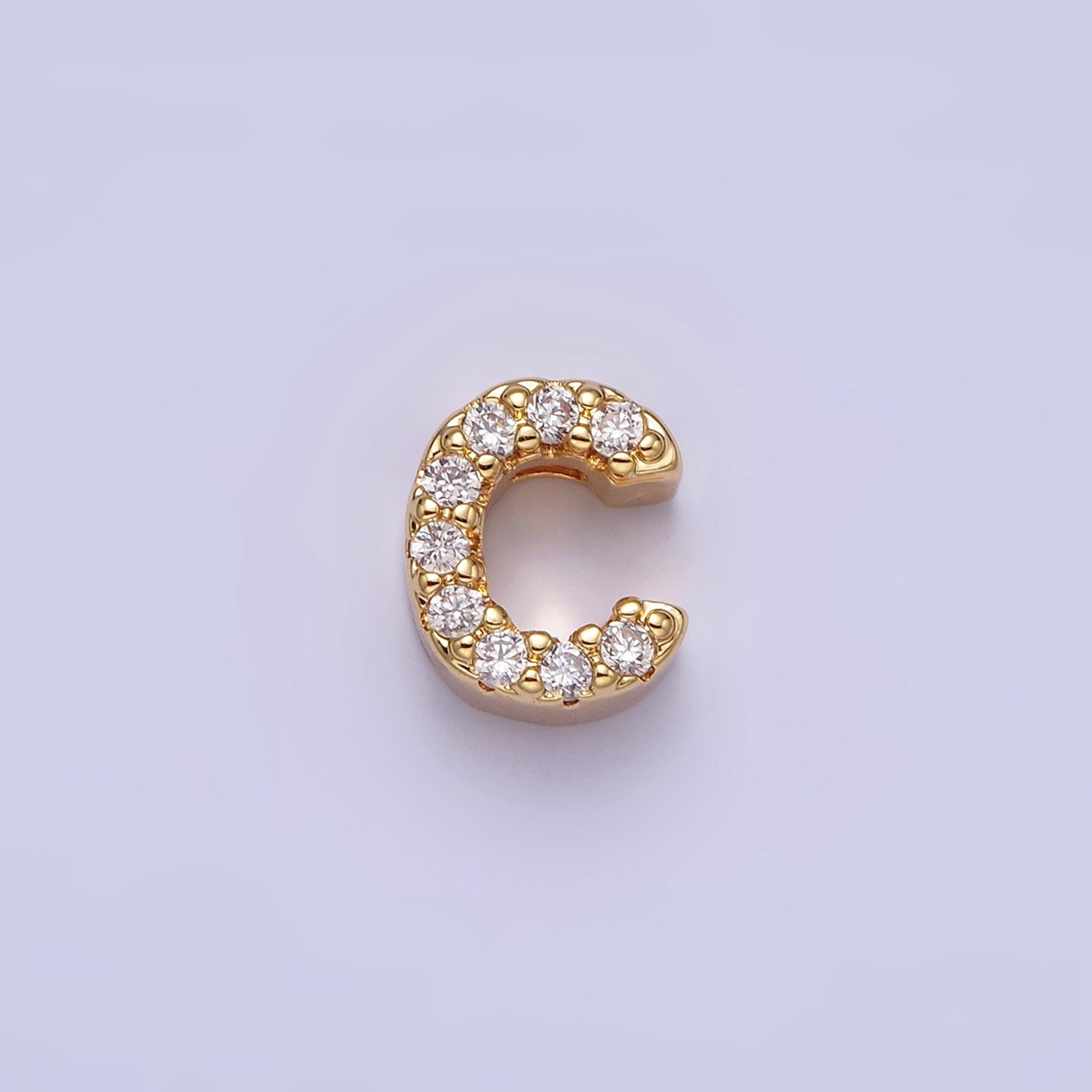 Cubic Zirconia 16K Gold Filled Letter Charms CZ Initial Charms ...
