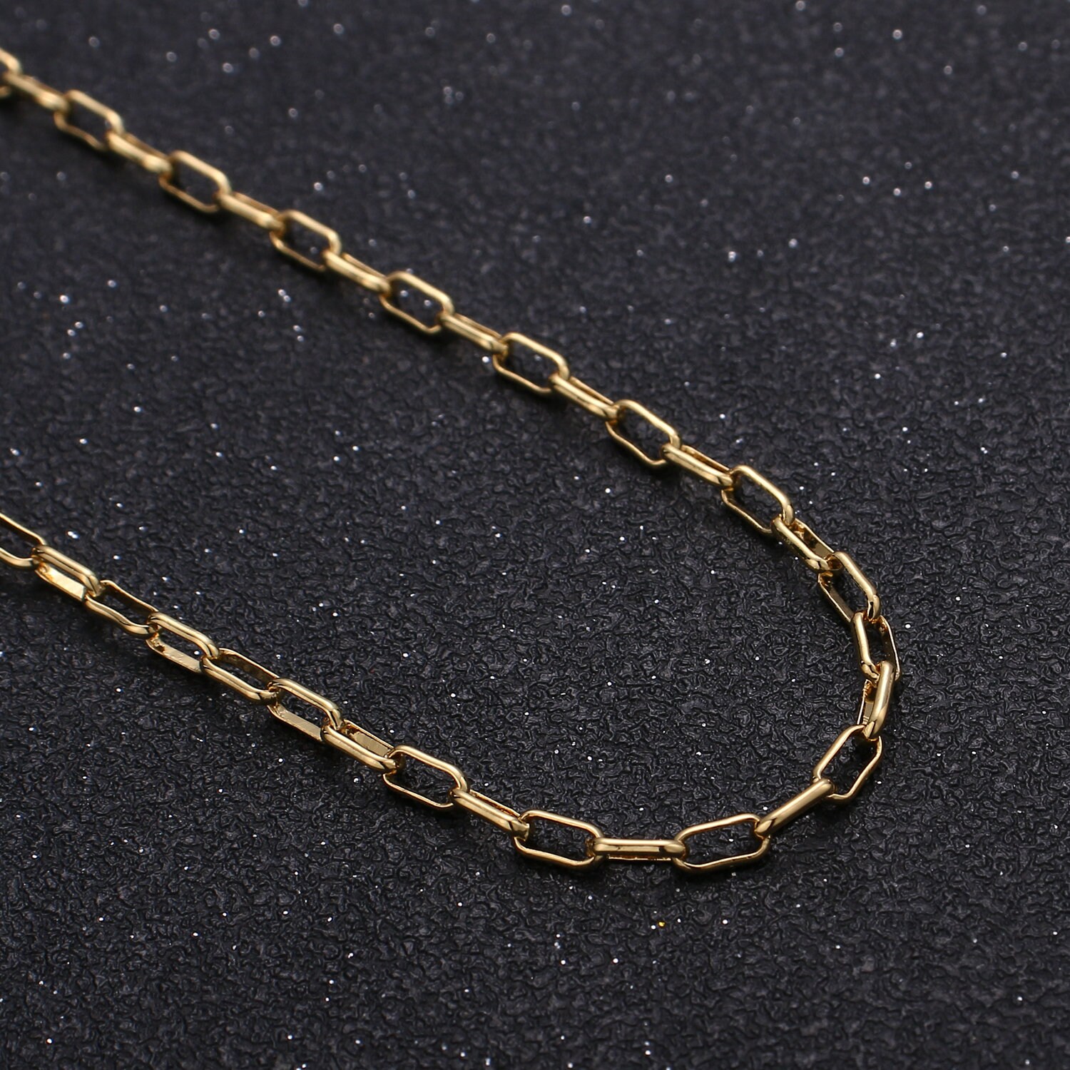 24K Gold Rolo Cable Paperclip Chain by Yard Link Cable Rolo - Etsy
