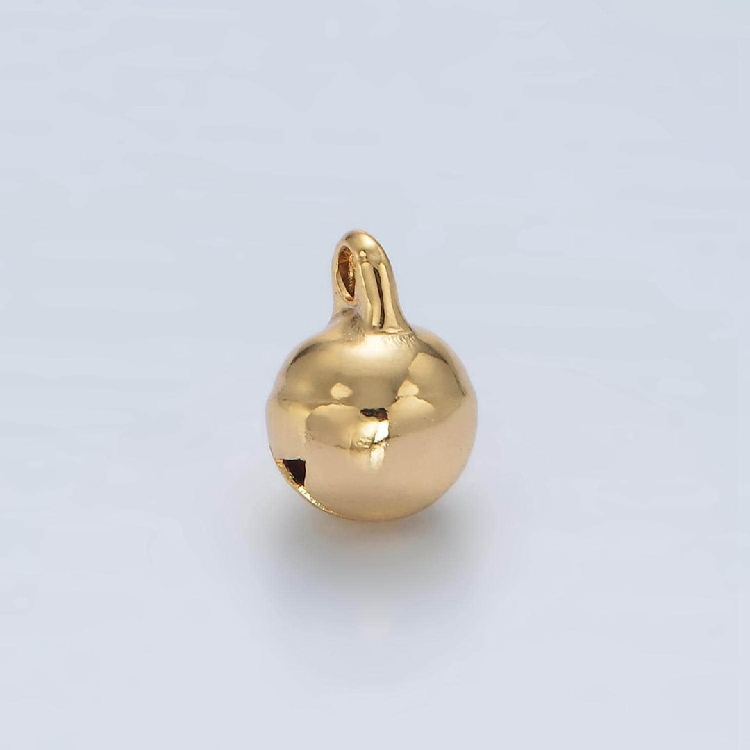 Tiny Tinkle Bell Charm 8x11mm 24k Gold Filled in Gold & Silver Charm ...