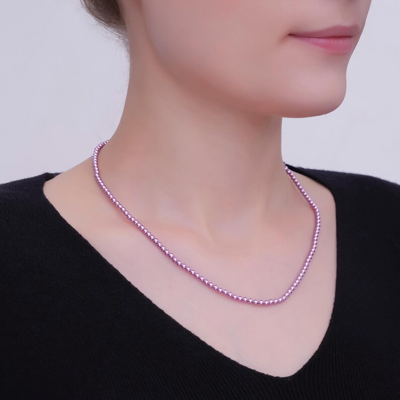 Handcrafted Purple Shell Pearl Necklace 17 Inch + 2 Inch Extender for ...