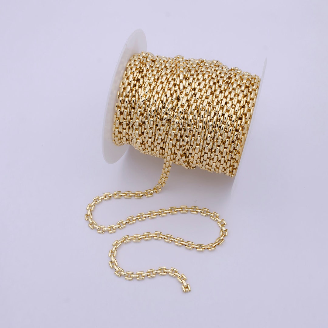 Gold Panther Chain by Yard, 5.5mm Width Wholesale Bulk Panther Link for ...