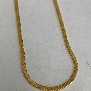 1pc 16'' Ready to Use 24K Gold Cocoon Necklace Chain,layer Flat Snake ...
