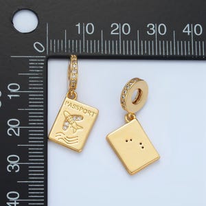 Mini Gold Passport Dangle Charm Tiny Gold Travel Book Pendant Vacation ...