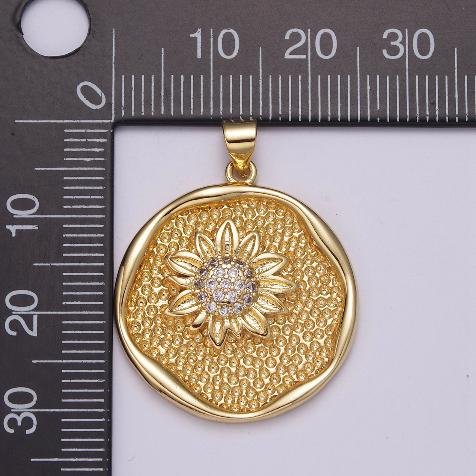 Gold Sunflower Coin Charm Necklace 24k Gold Filled Sunflower - Etsy